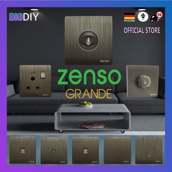 Zenso Grande Switches & Sockets - Hairline Black Color (BIGDIY) TV ...