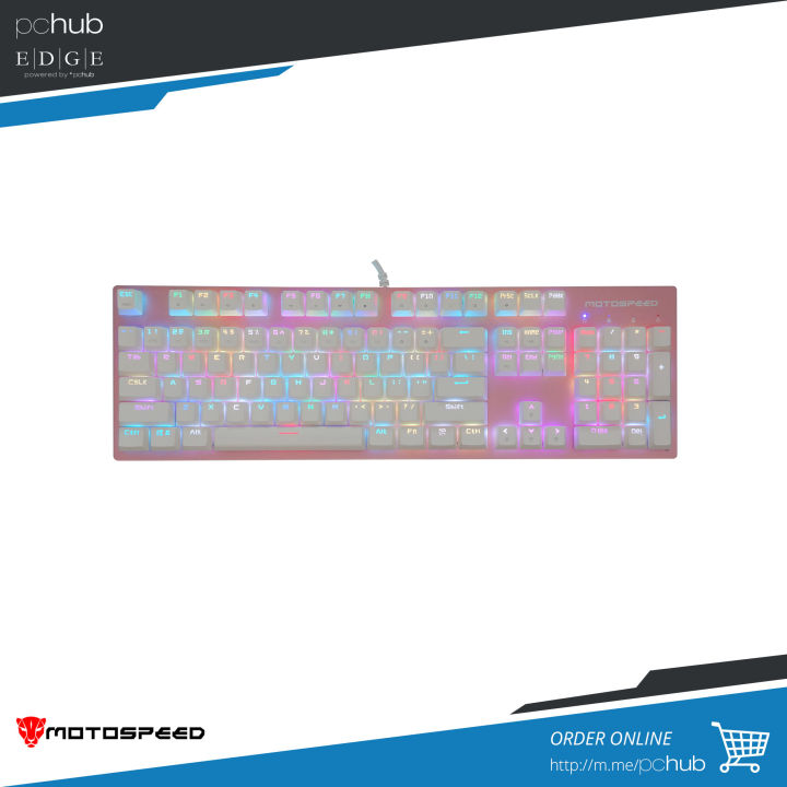 PChub | Motospeed CK89 RGB Pink, mkb mech keyboard, keycaps: white ...