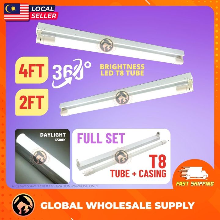 FULL SET 2FT 4FT T8 Lampu Kalimantang Set Led Tube Light Lampu Kalimantang LED Set Lampu Panjang ...