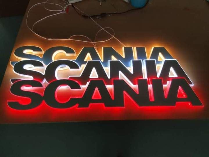 SCANIA Logo LED Lambang SCANIA Besar LED Tulisan SCANIA LED 24V ...