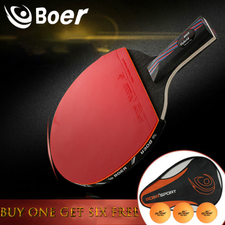 Boer Table Tennis Racket with CJ8000 Rubber Sponge Racket Bag Case ...