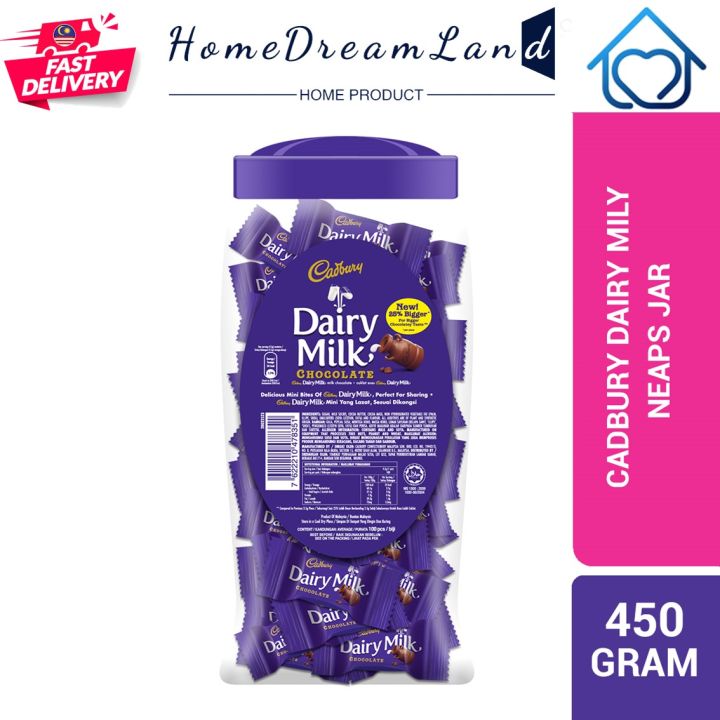 Cadbury Dairy Milk Chocolate Flavoured Neaps Jar 450G(1 Pack) | Lazada