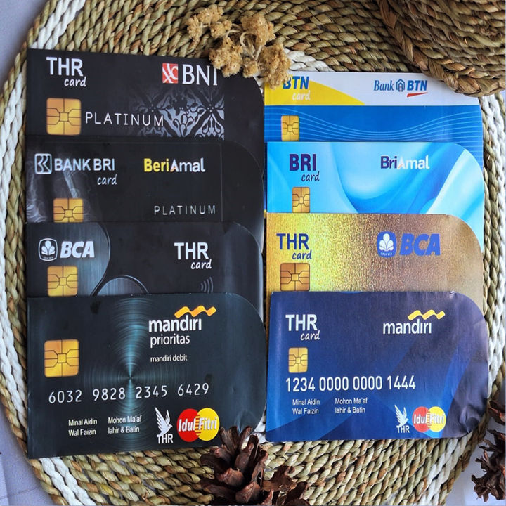 Amplop Lebaran 100 Lembar Kartu ATM Bank BCA BRI MANDIRI BNI BTN Angpau ...