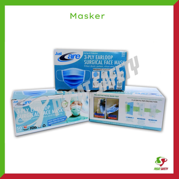 Masker 3ply Earloop Just Care | Lazada Indonesia
