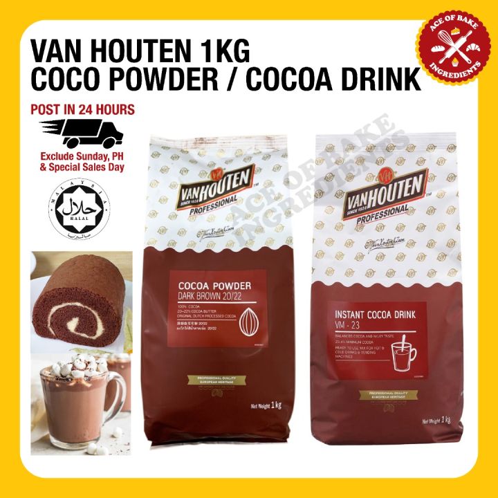 Van Houten™ Cocoa Powder Dark Brown / Instant Cocoa Drink 1kg | Lazada