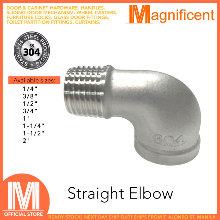 Leyo Stainless 304 Straight Elbow Pipe Fitting (1/4 inches to 2 inches ...