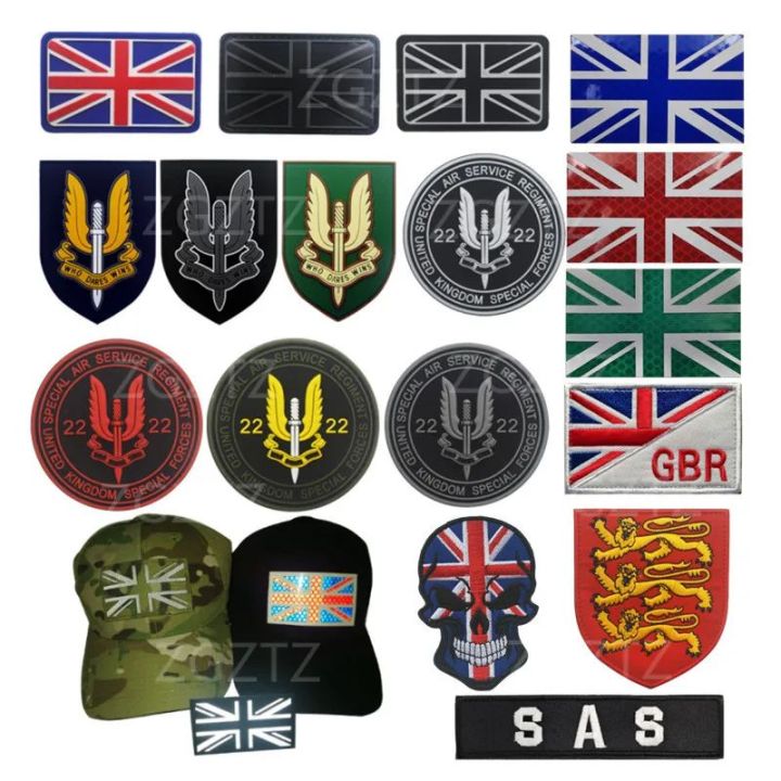 UK Special Air Service Regiment SAS Flag Embroidered Patches GB Great ...
