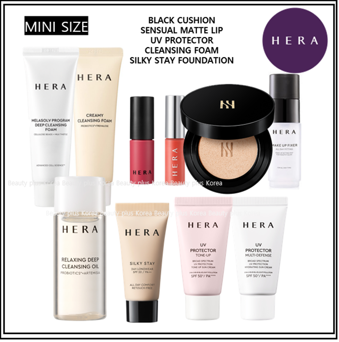 [HERA] Mini Size Black Cushion/Sensual Mini Matte lip/MiniCleasnsing ...