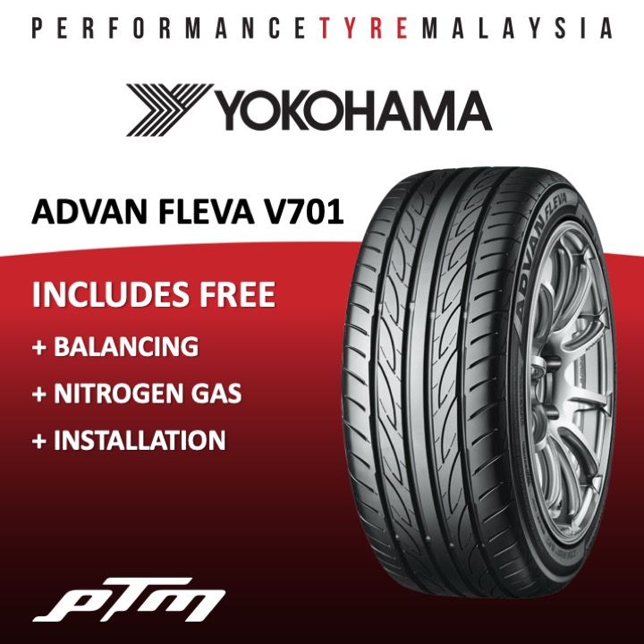 15 16 17 18 19 inch Yokohama Advan Fleva V701 Tyre (FREE INSTALLATION/DELIVERY) Tayar Tire | Lazada