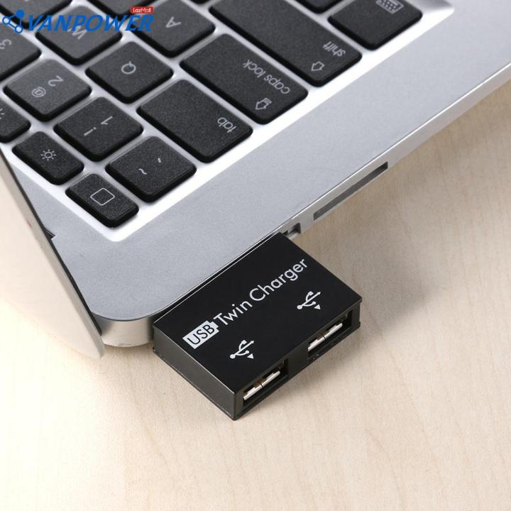 USB2.0 Male to Twin Charger Dual 2 Port USB Splitter Hub Adapter ...