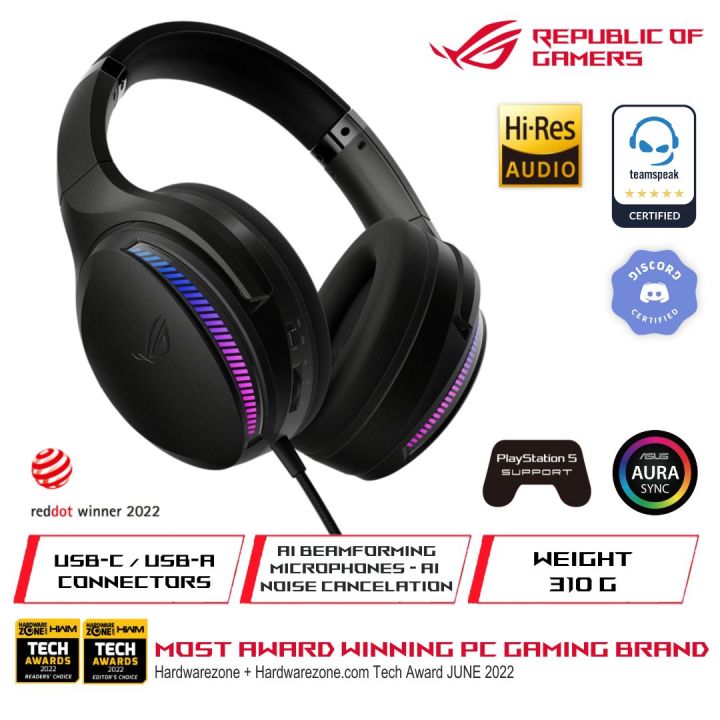 ASUS ROG Fusion II 300 RGB gaming headset with high resolution ESS 9280 ...