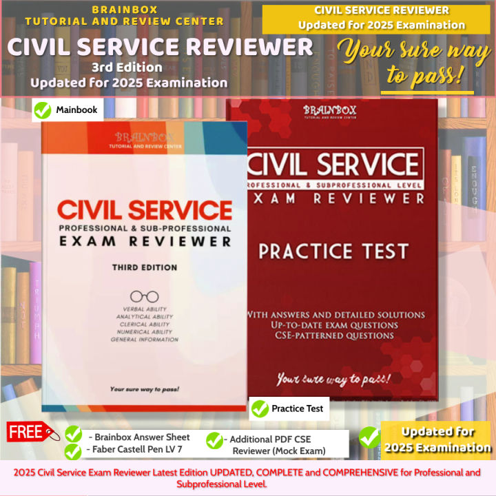 Brainbox Civil Service Exam Reviewer (w/ Practice Test)( For 2025 ...