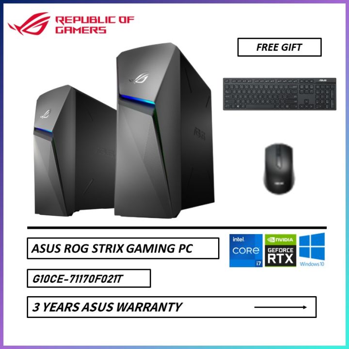 Asus ROG Strix G10CE-71170F021T Gaming Tower Desktop PC Gray ( I7 ...