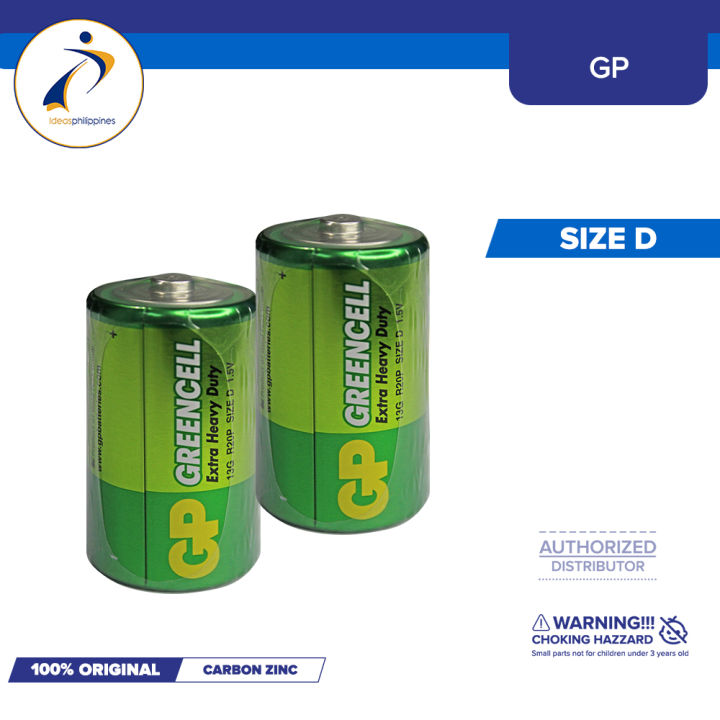 GP Greencell Carbon Zinc Size D Batteries Pack of 2 | Lazada PH