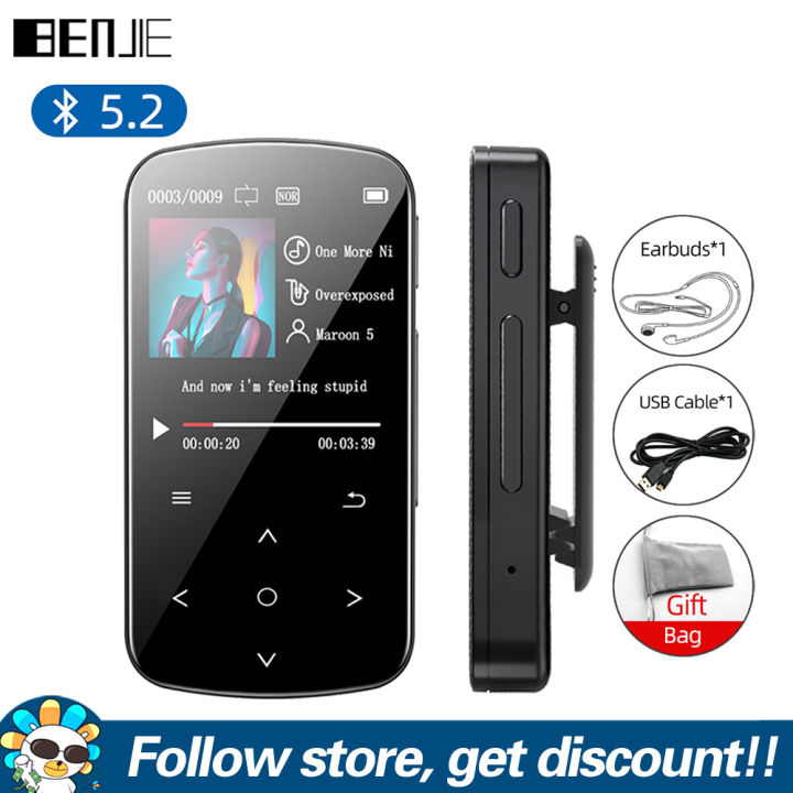BENJIE M9 Bluetooth 5.2 MP3 Mini Back Clip Design Sport Music Player 1. ...