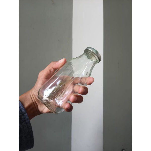 / 6 ( enam ) 330ml Botol Jus Kaca + Tutup Silver / Botol Kopi Botol jus ...