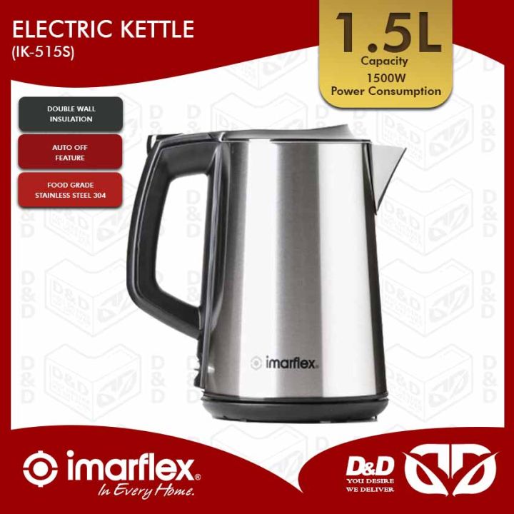 D&D | Imarflex Insulated Electric Kettle with 1.5L Capacity Double Wall ...