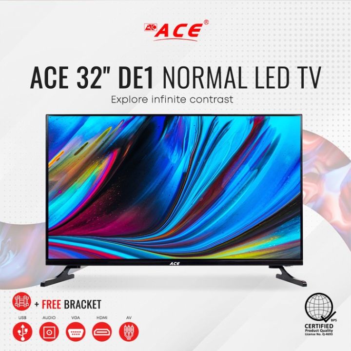 ACE 32" LED TV DE1-808 ULTRA-Slim Frameless LED TV with FREE BRACKET ...