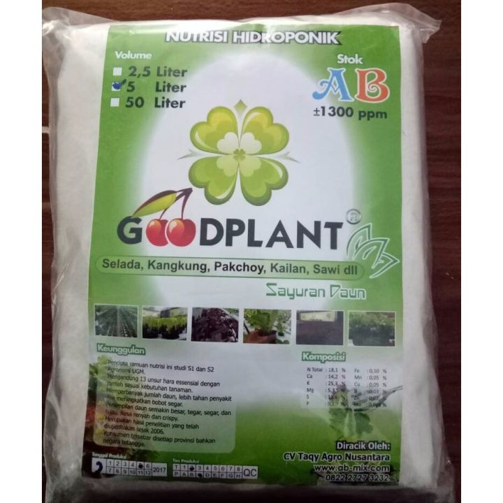 Goodplant Nutrisi AB Mix Sayuran Daun – 5 Liter | Lazada Indonesia