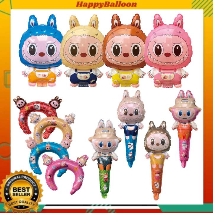 Balon Foil Ukuran Large Labubu Fullbody / Balon Pentungan Tongkat ...