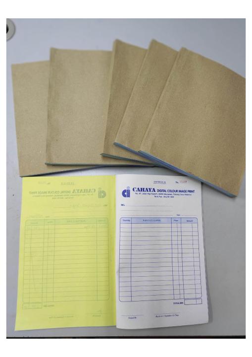BUKU RESIT LETAK NAMA SYARIKAT DAN LOGO/ BILL BOOK / INVOICE/CASH BILL ...