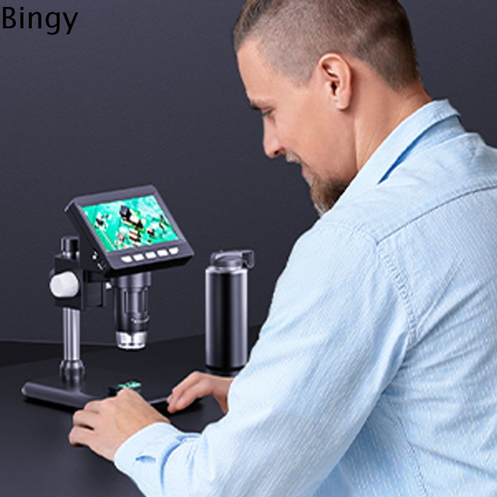 BINGY 1080P กล้องจุลทรรศน์แบบดิจิตอล 50-1000x 4.3นิ้วค่ะ กล้องจุลทรรศน์ ...