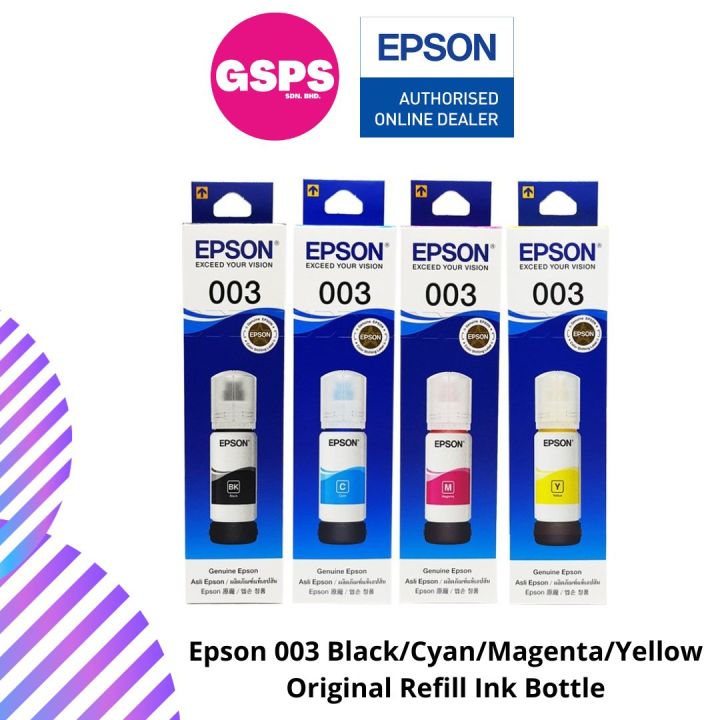 Epson 003 Black/Cyan/Magenta/Yellow Original Refill Ink Bottle - L1110 ...