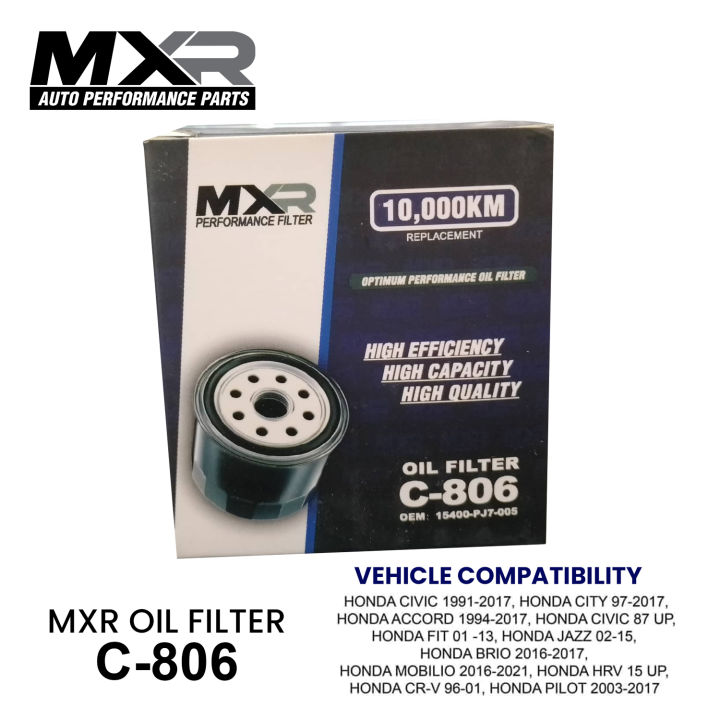 MXR OIL FILTER FOR HONDA CIVIC 1991-2017, HONDA CITY 1997-2017, HONDA ...