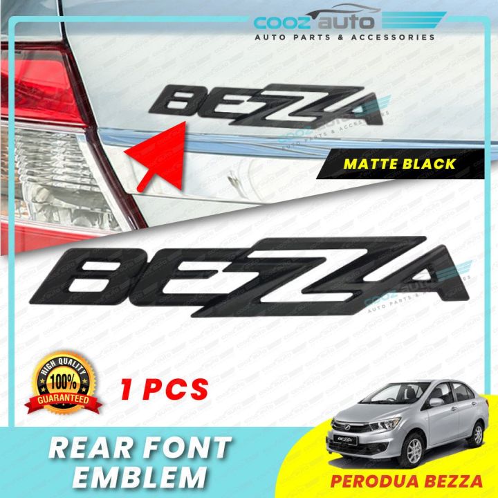 Perodua Bezza Car Logo Rear Font Emblem Matt Black | Lazada