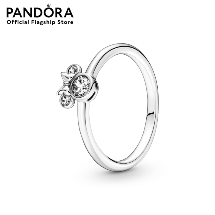 Pandora Disney Minnie Mouse sterling silver ring with clear cubic ...