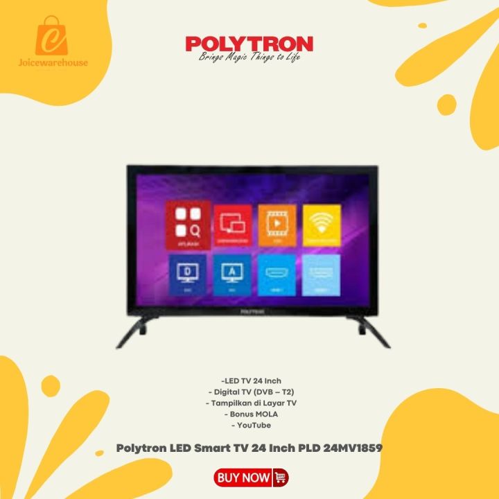 Polytron LED Smart TV 24 Inch PLD 24MV1859 / 24CV SMART LITE Digital ...