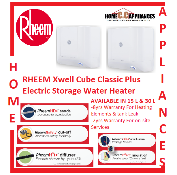 RHEEM Xwell Cube XC-15/30 Classic Plus Electric Storage Water Heater ...