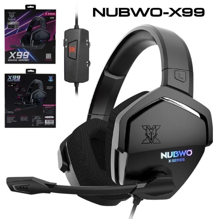 HEADSET (หูฟัง) NUBWO HARDCORE X99 (USB/7.1) BLACK รับประกัน 2 ปี | Lazada.co.th