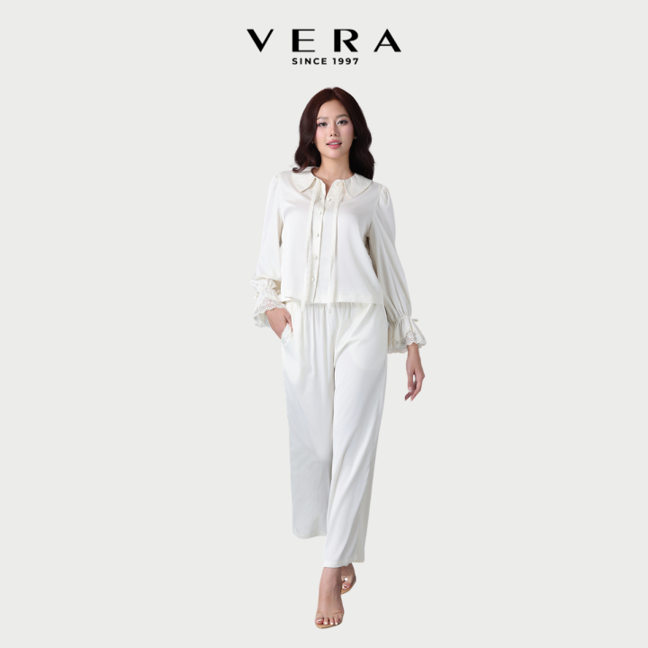 [New Collection - VRBCP 3] Bộ pijama dài Vera by Chipu satin trơn phối ...