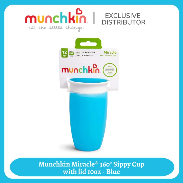 Munchkin Miracle® 360° Sippy Cup with lid 10oz - Blue | Lazada PH