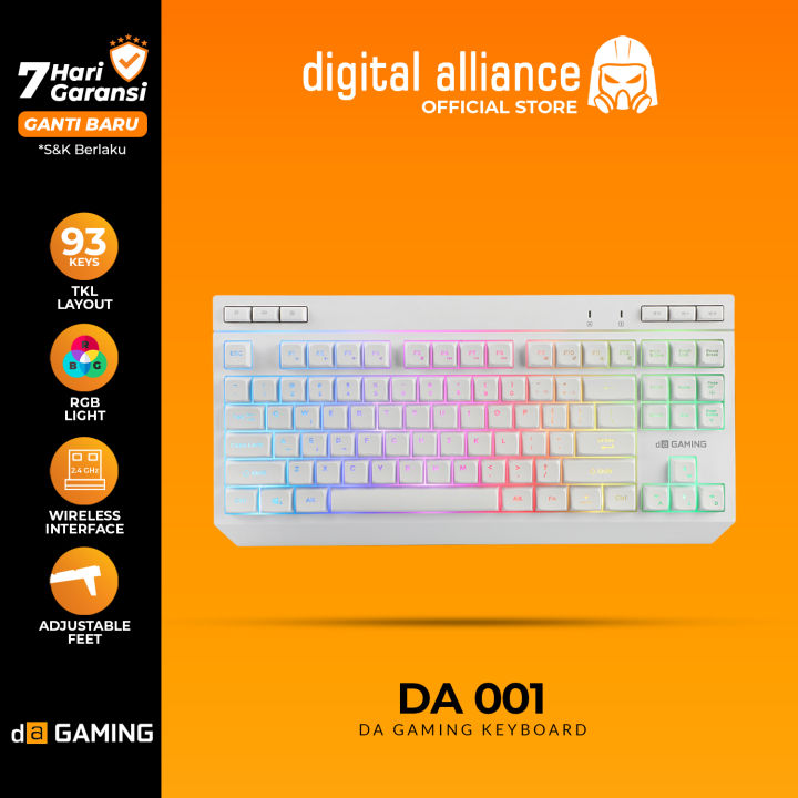 Digital Alliance Keyboard Gaming DA001 Wireless TKL with USB Receiver ...