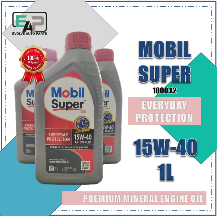 MOBIL SUPER 1000X2 15W-40 API SN PLUS 1L | Lazada