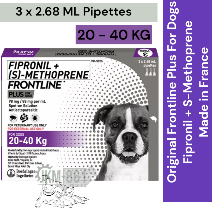 Frontline Plus for Dogs and Puppies 1 BOX 20 - 40 KG (3 pippets) legit ...