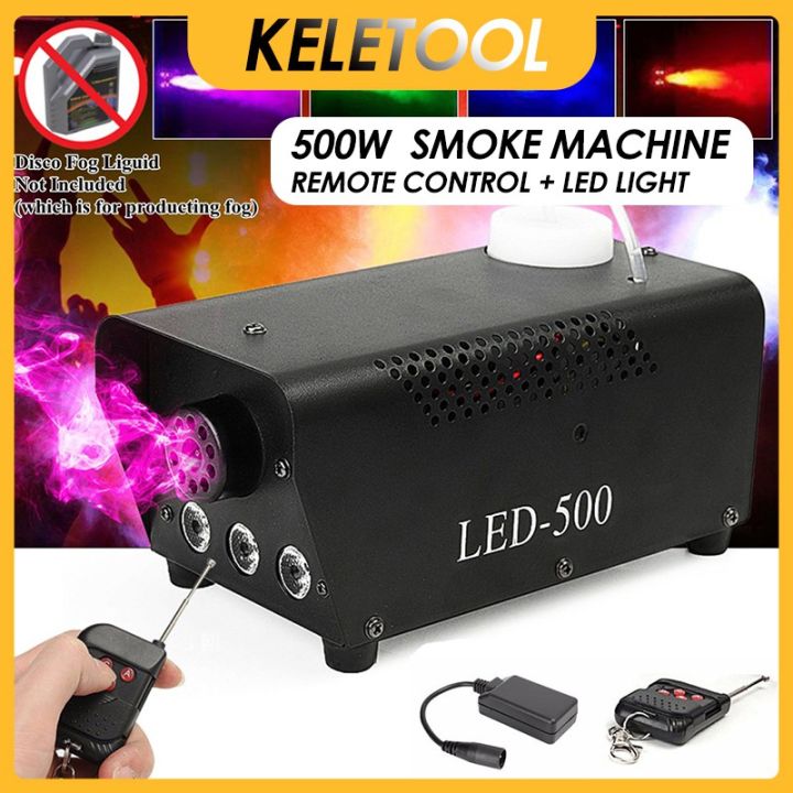 Mini 500W LED RGB Wireless Remote Control Fog Machine Disco Smoke ...