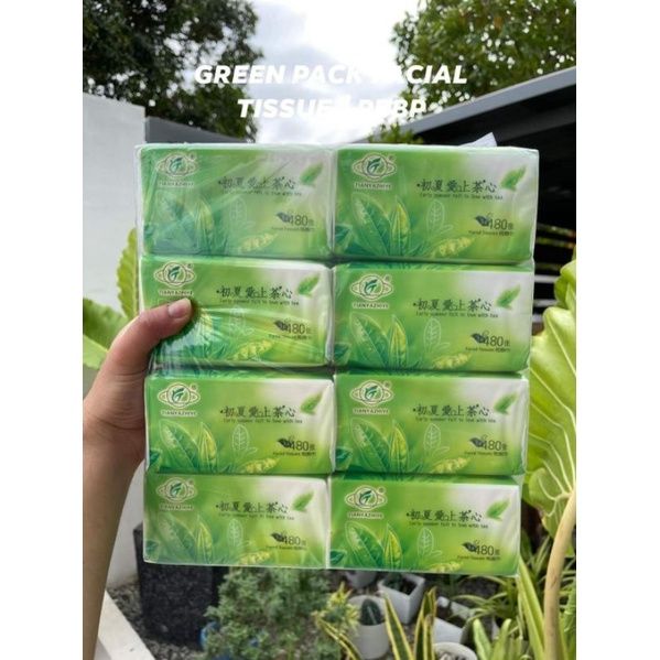 (480 sheets x 8 Packs) 0.75kg Organic green tea Facial Tissue Paper ...