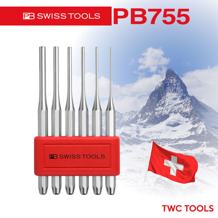 PB Swiss Tools ชุดเหล็กส่ง รุ่น PB 755 pin punch set 6 ชิ้น Swiss Made PB755 | Lazada.co.th