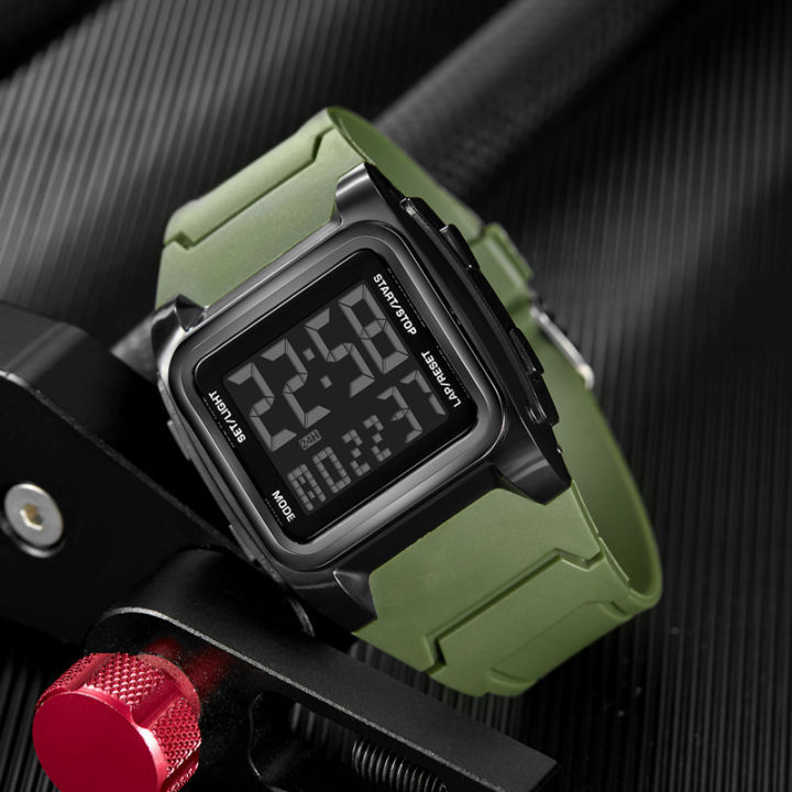 New Square Large Screen Retro Sports Electronic Watch Men's Luminous ...