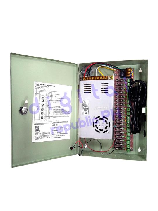 CCTV 18 Channel Fused Centralized Distributed Power Supply With Box ...