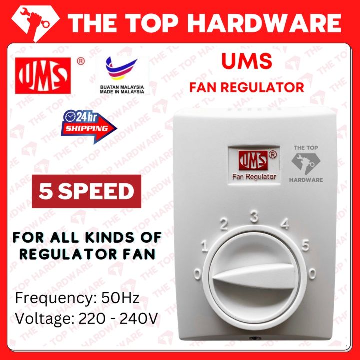 *READY STOCK* UMS FAN REGULATOR SWITCH 5 SPEED CONTROL | Lazada