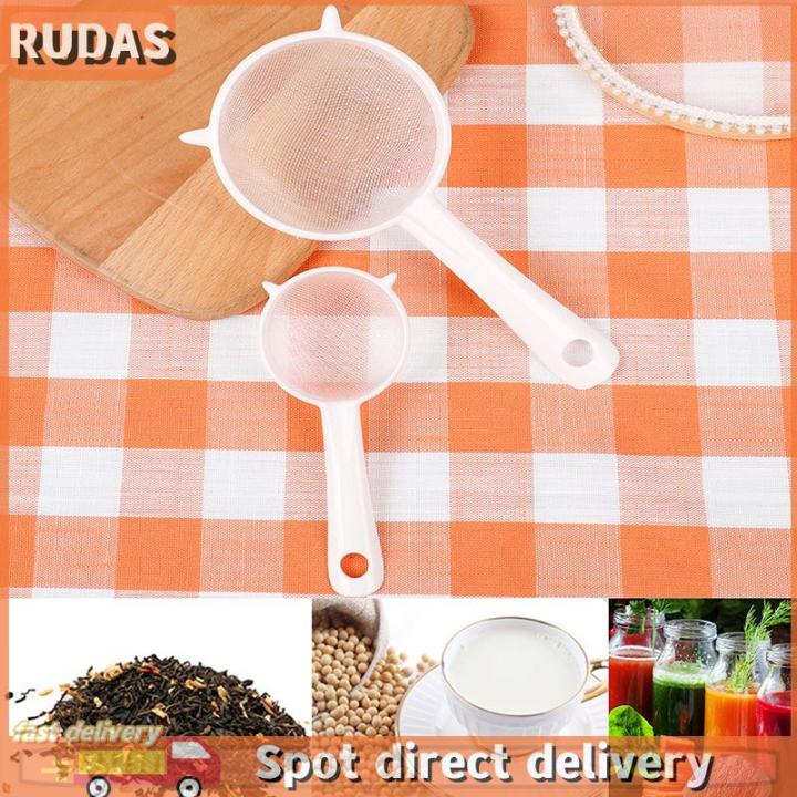 RUDAS Kitchen Handheld Plastic Screen Mesh Tea Leaf Strainer Flour ...