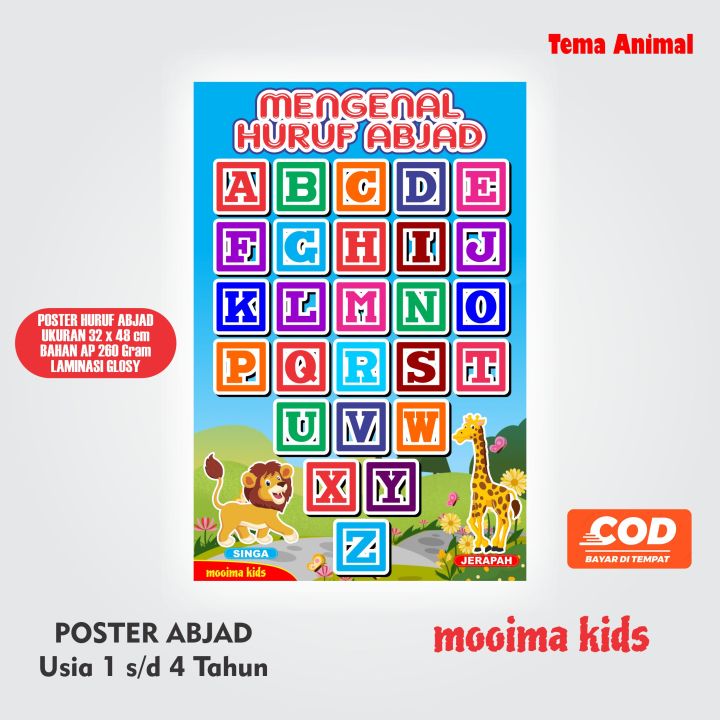 POSTER ABC ANAK / POSTER MENGENAL ABJAD ANAK USIA 1 SAMPE 4 TAHUN ...