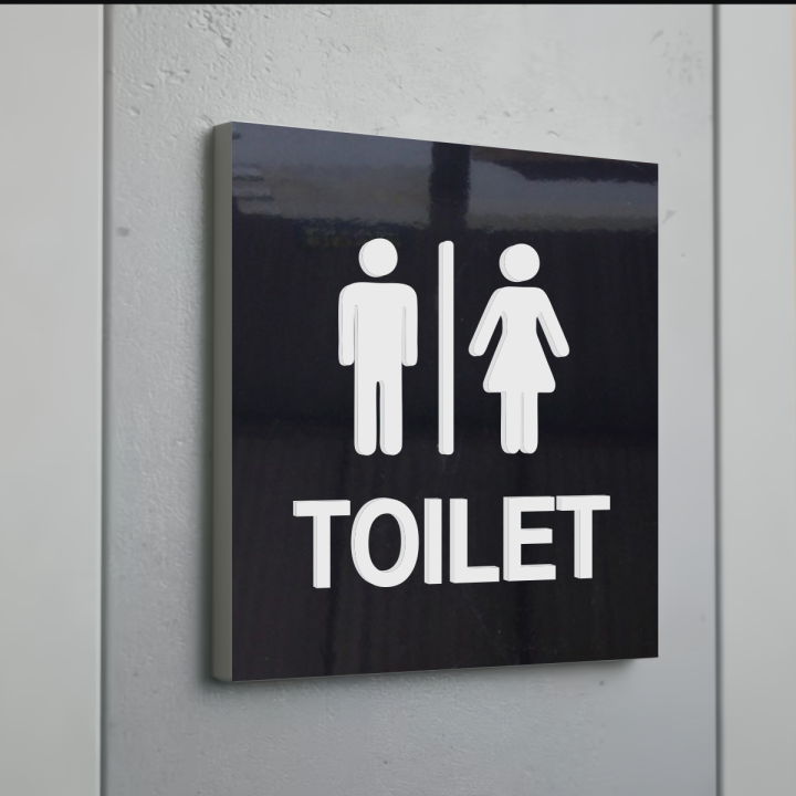 Papan Tanda Tulisan Toilet Sign Restroom Bathroom WC sign 15x15cm ...