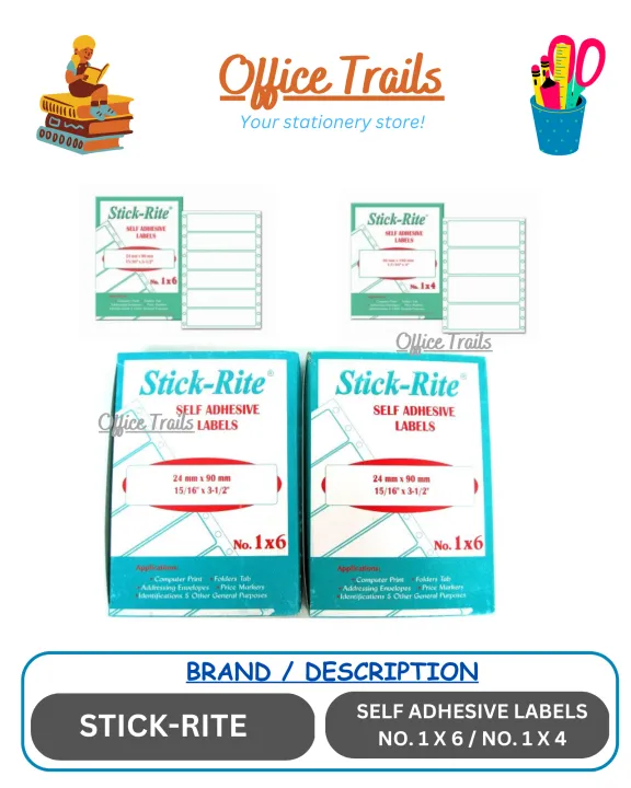 Stick-Rite Self Adhesive Cut Sized Labels Computer Print Price Marker ...