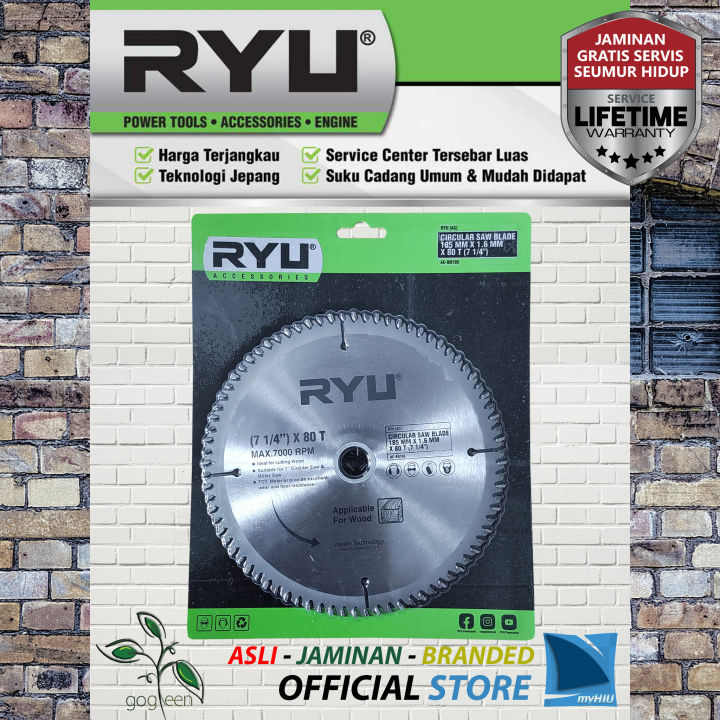 Mata Pisau Sirkuler 7" inch 80T Mesin Gergaji Gurinda Kayu - Circular ...