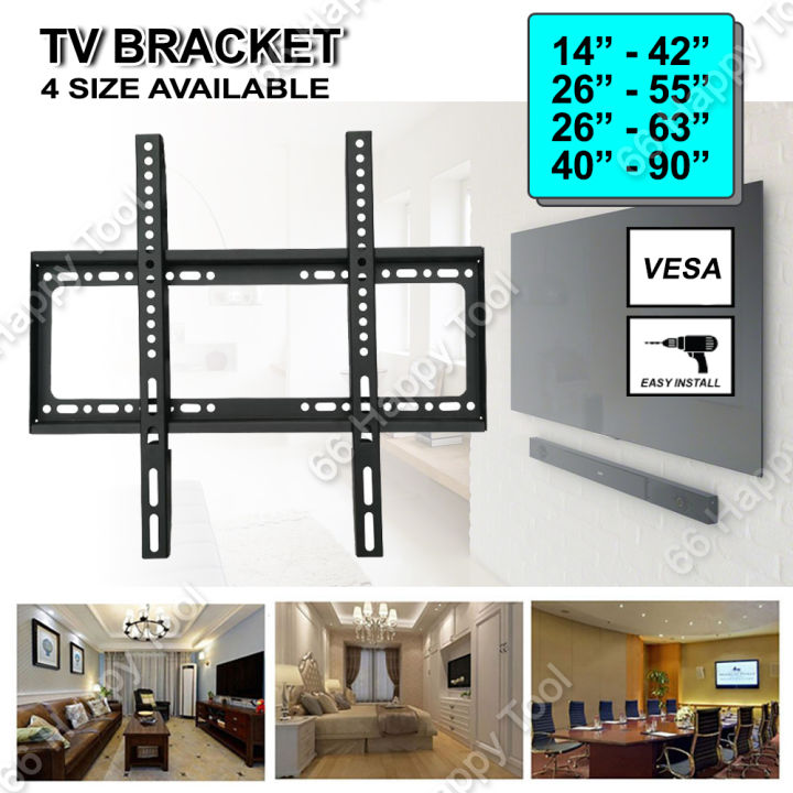 Universal TV Bracket Set Rack VESA Wall Mount Flat Panel For LED LCD 14 ...